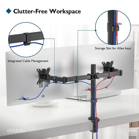 Kahe monitori alus, jalg, tugi, kinnitus 13-32" VESA - Tallinn ...