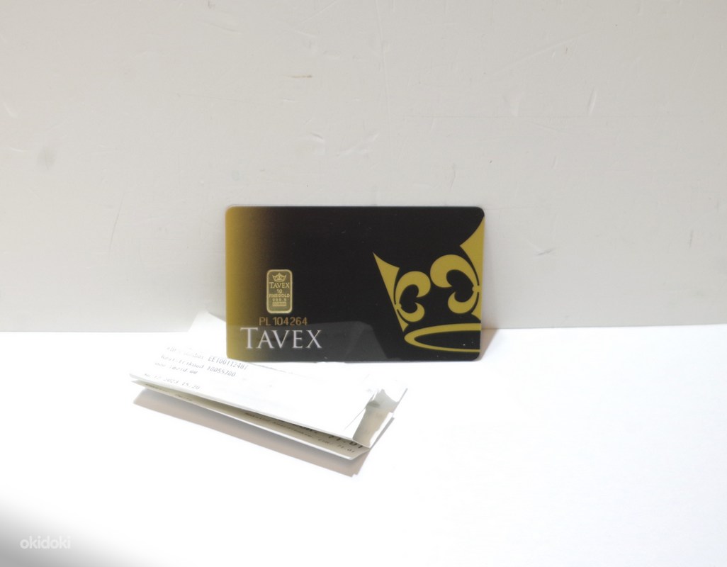 1g Tavex kuldplaat 999.9 proov - Tallinn, Väärismetallikangid – okidoki