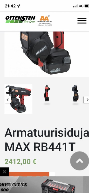 MAX TWINTIER RB441T pistolet dlja vjazki armaturi - Tallinn, Tööriistad ...